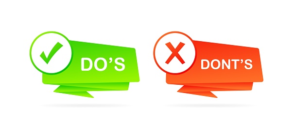 Dos And Donts Icons Color Dos Icon Donts Sign Tick And Cross Vector ... Dos And Donts Icons Color Dos Icon Donts Sign Tick And Cross Vector ...