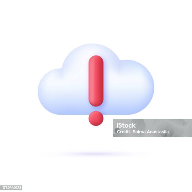 3d Cloud Computing Error Icon Concept Of Broken Communication With
