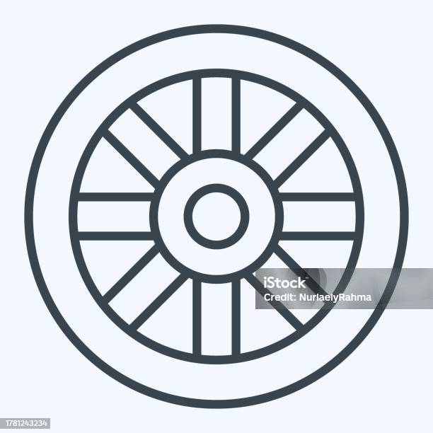 Roda Ikon Terkait Dengan Simbol Celtic Gaya Garis Desain Sederhana