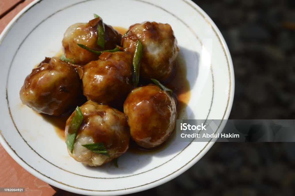 Bakso Pentol Ayam Kuah Or Chicken Meatball Indonesian Typical From East