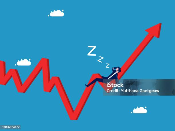 Investment Risks And Uncertainties Businessman Sleeping On Fluctuating ... Investment Risks And Uncertainties Businessman Sleeping On Fluctuating ...