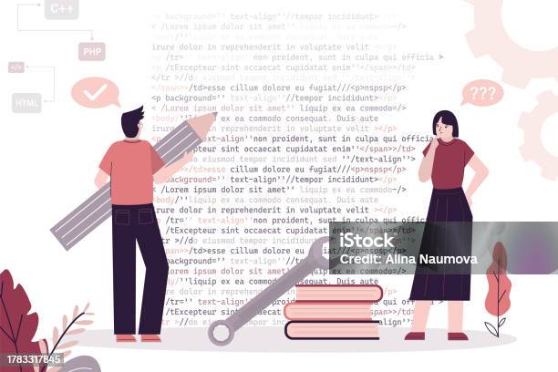 Programmer Tester Teamwork Of Smart Characters Software Developers Finding Program Bugs And