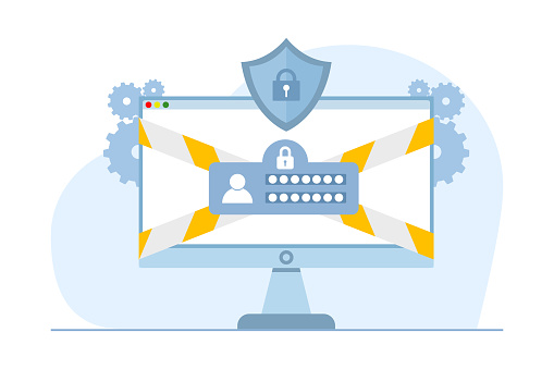 Cyber Security Concept Data Protection Metaphors Set Database Cyber Security Control Protection