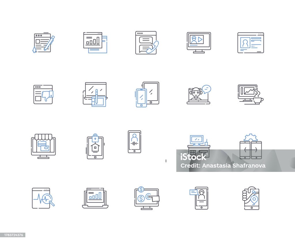 User Interface Line Icons Collection Navigation Buttons Menus Layout