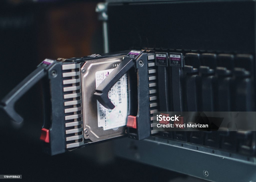Array Disk Storage In Data Center It Technicians Repairing Hard Drive