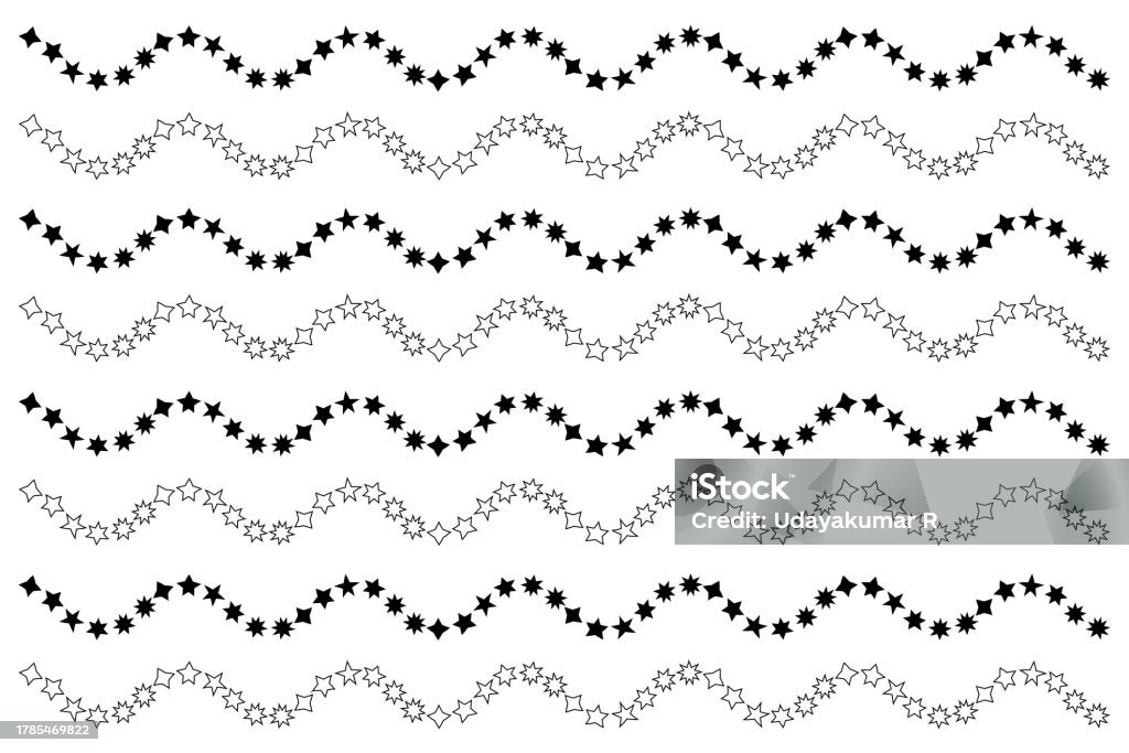 Stars Line Wavy Pattern Stars Black Color Filled And Outline Stars Line ... Stars Line Wavy Pattern Stars Black Color Filled And Outline Stars Line ...