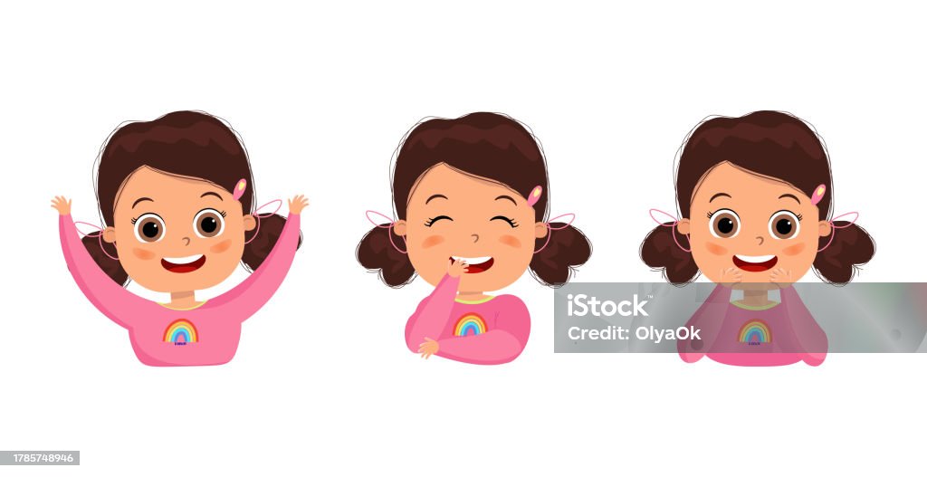 Nettes Kind Teenager Mädchen Mit Positivem Gesichtsausdruck ... Nettes Kind Teenager Mädchen Mit Positivem Gesichtsausdruck ...