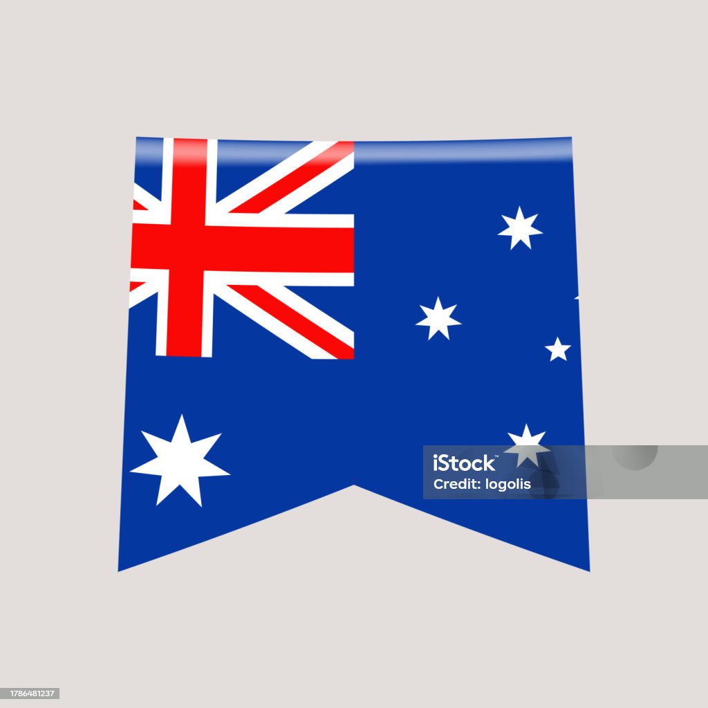 Bendera Sudut Australia Ilustrasi Vektor Bendera Nasional Terisolasi Pada Latar Belakang Cahaya