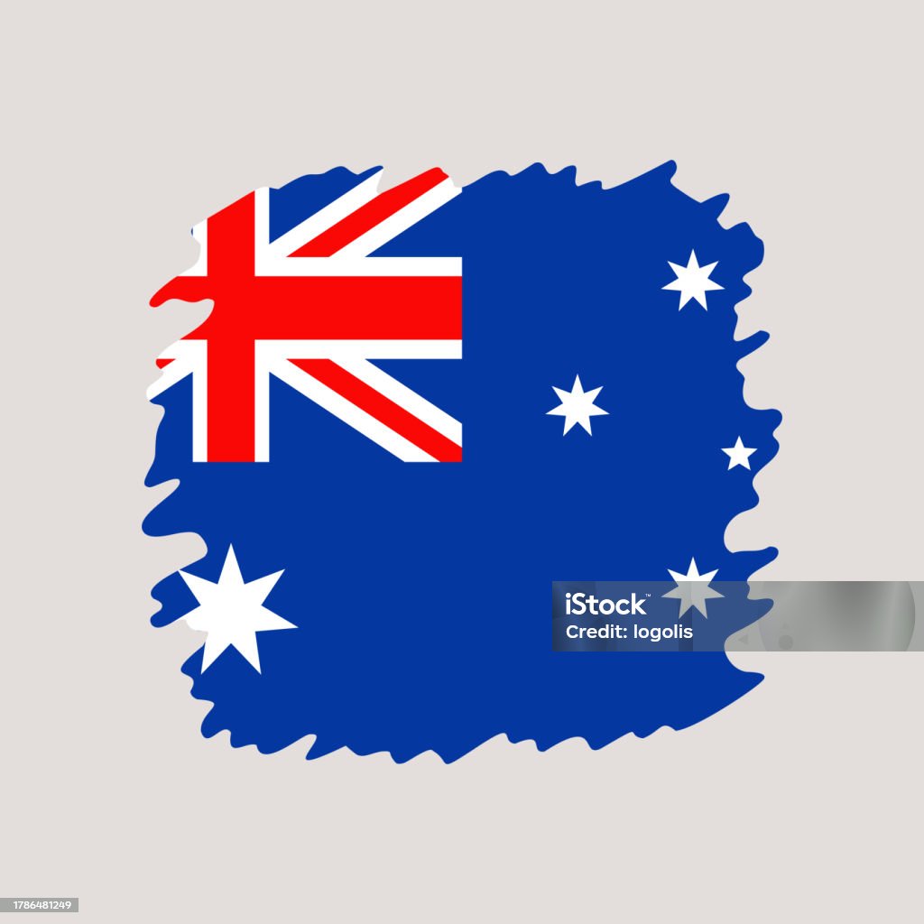 Bendera Grunge Australia Ilustrasi Vektor Bendera Nasional Terisolasi Pada Latar Belakang Cahaya