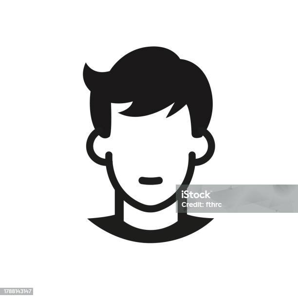 Profil Davatar Dhomme Icône De Silhouette De Visage Masculin