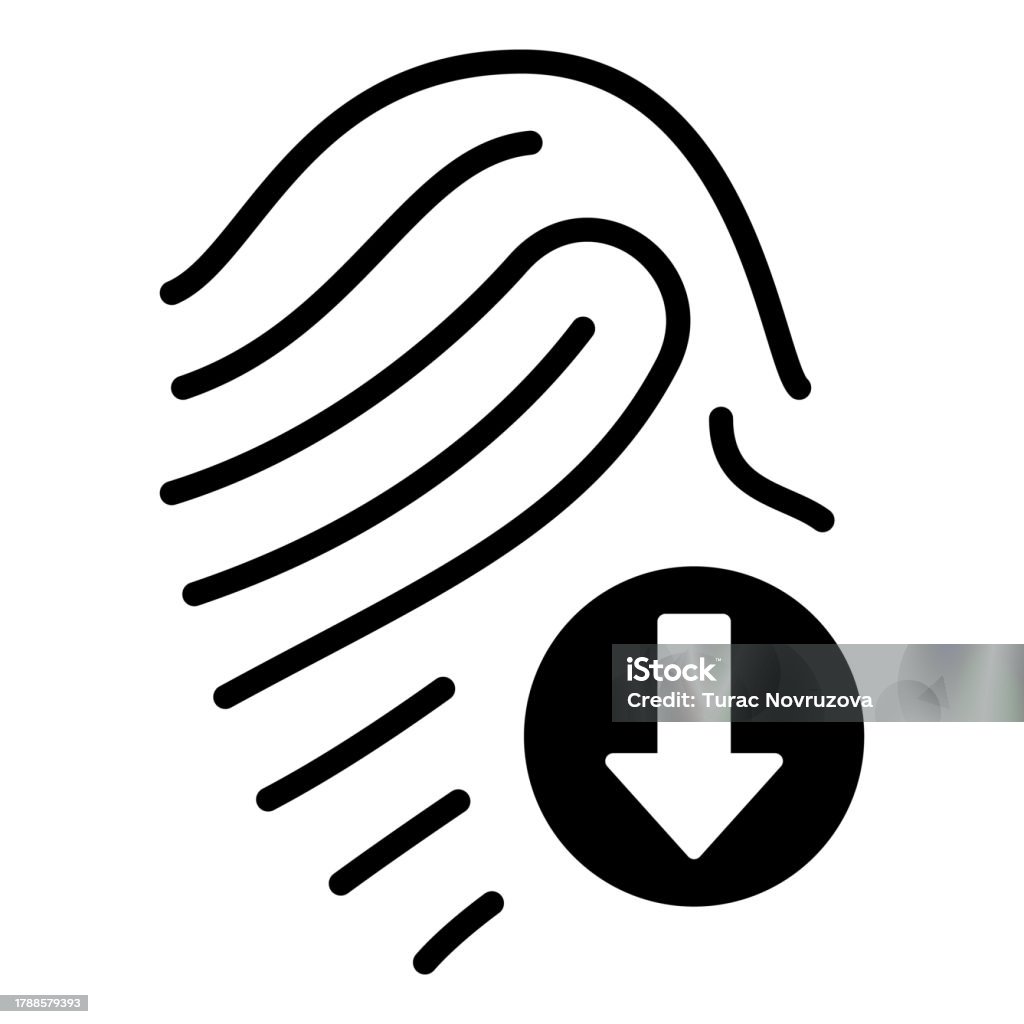 Fingerprint Scanner Solid Icon Robotization Concept Identification With ... Fingerprint Scanner Solid Icon Robotization Concept Identification With ...