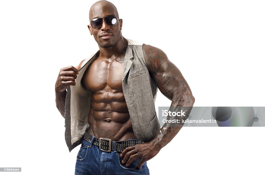 Foto De Forte Bodybuilder Com Perfeita Abs Os Ombros Os Tríceps Bíceps
