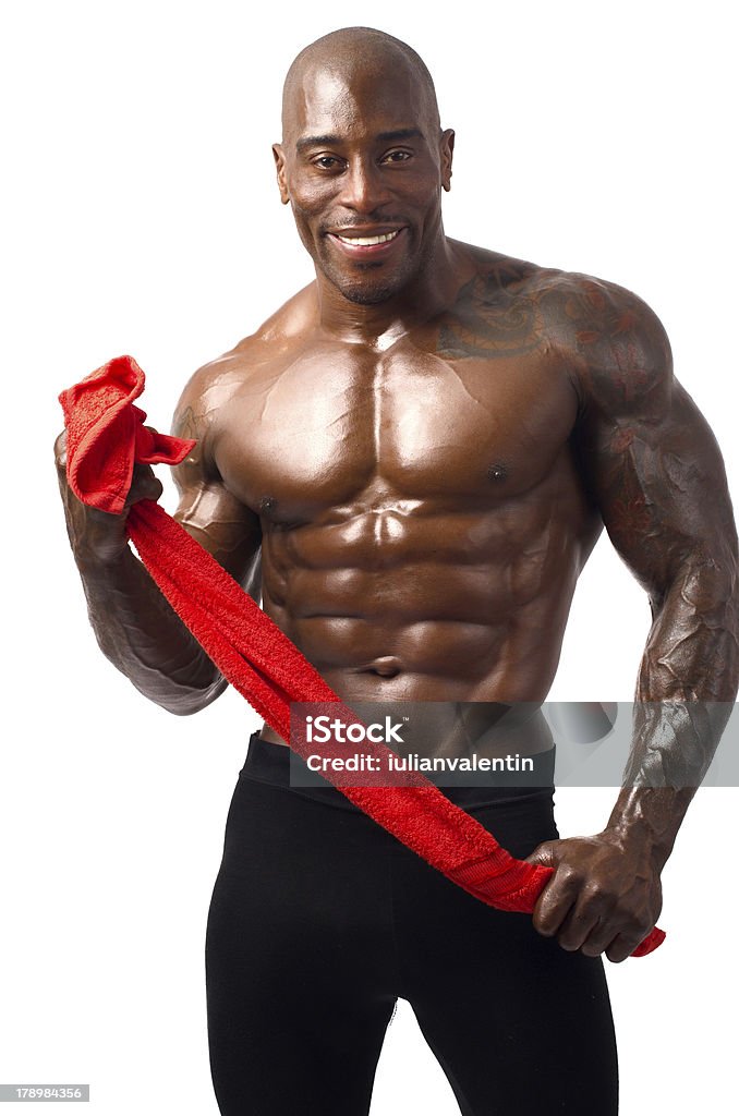 Foto De Forte Bodybuilder Com Perfeita Abs Os Ombros Os Tríceps Bíceps