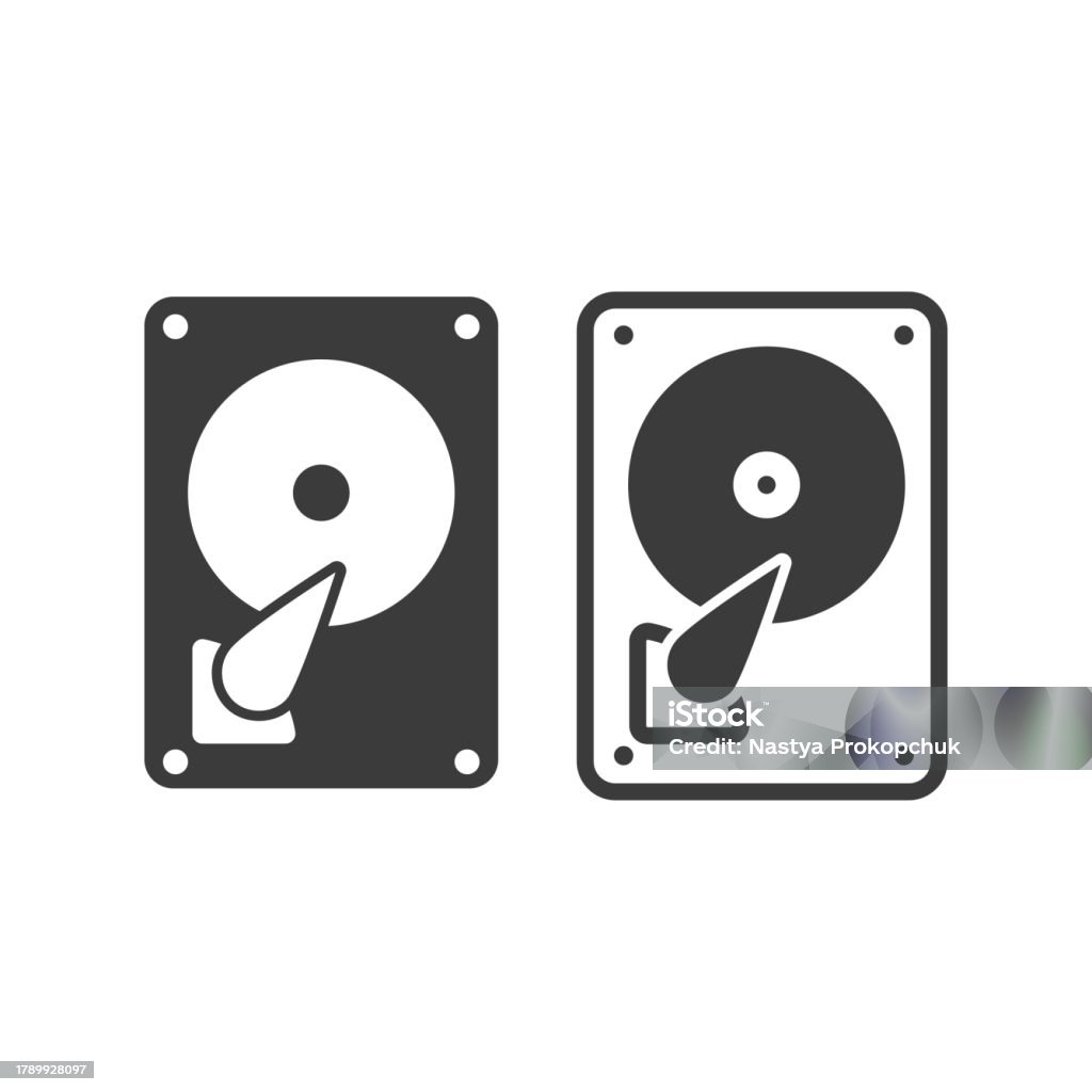 Hdd Icon Hard Drive Icon Isolated On White Background Vector ... Hdd Icon Hard Drive Icon Isolated On White Background Vector ...