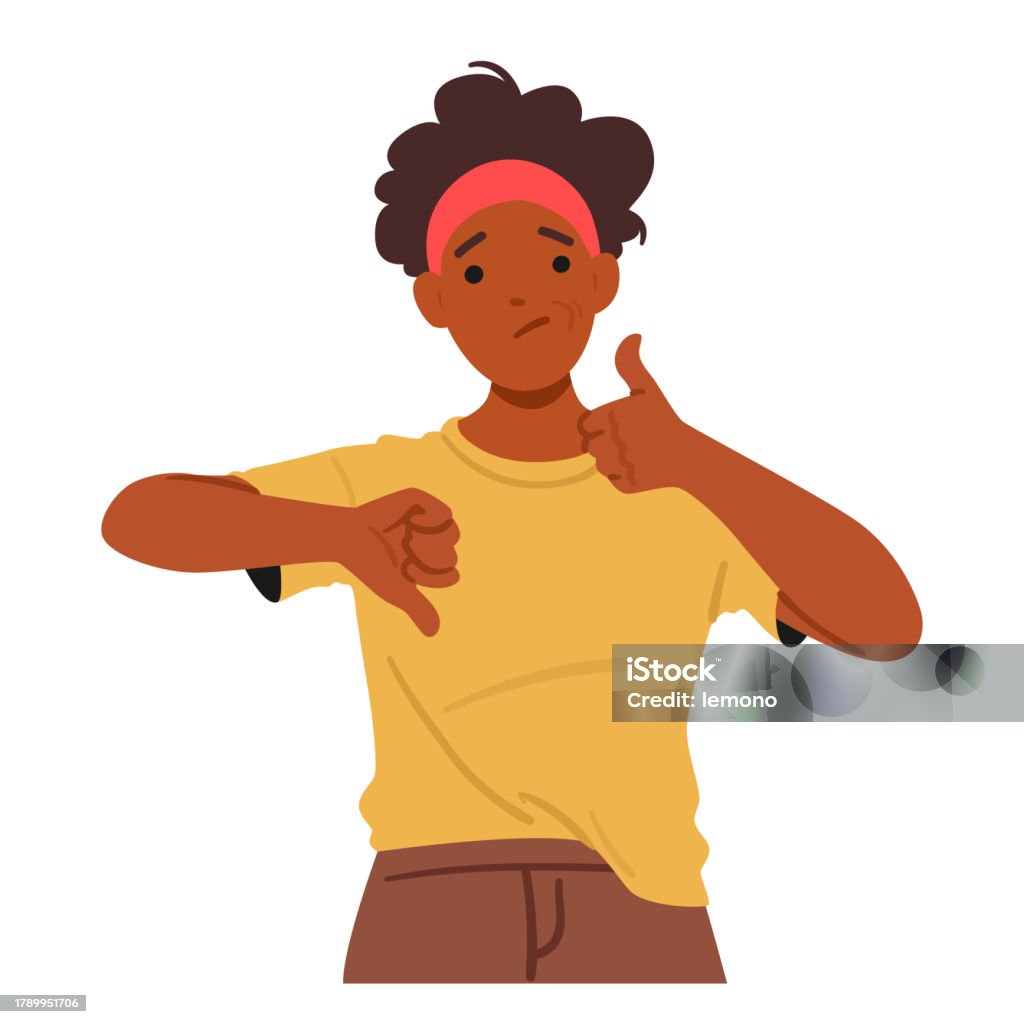 Woman Expresses Her Disapproval By Firmly Pointing Her Thumb Downward