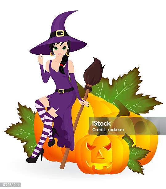 Beautiful Witch Stock Illustration Download Image Now Adult Broom