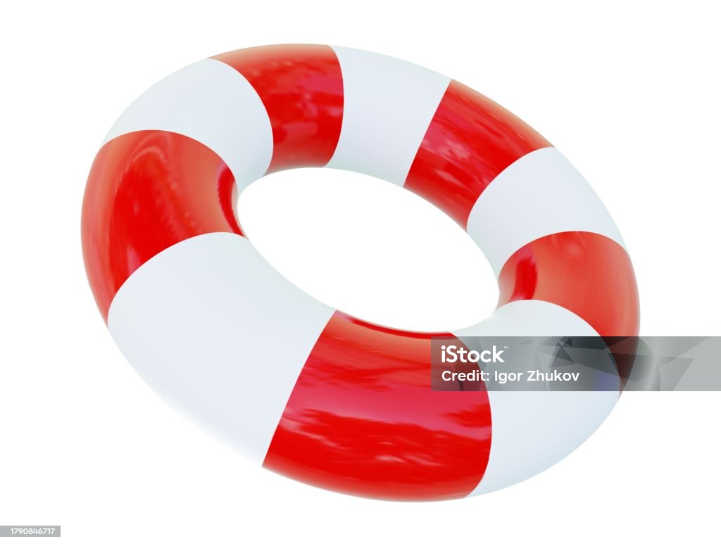 3d Rescue Life Buoy Icon On Isolated Background Rubber Ring Or
