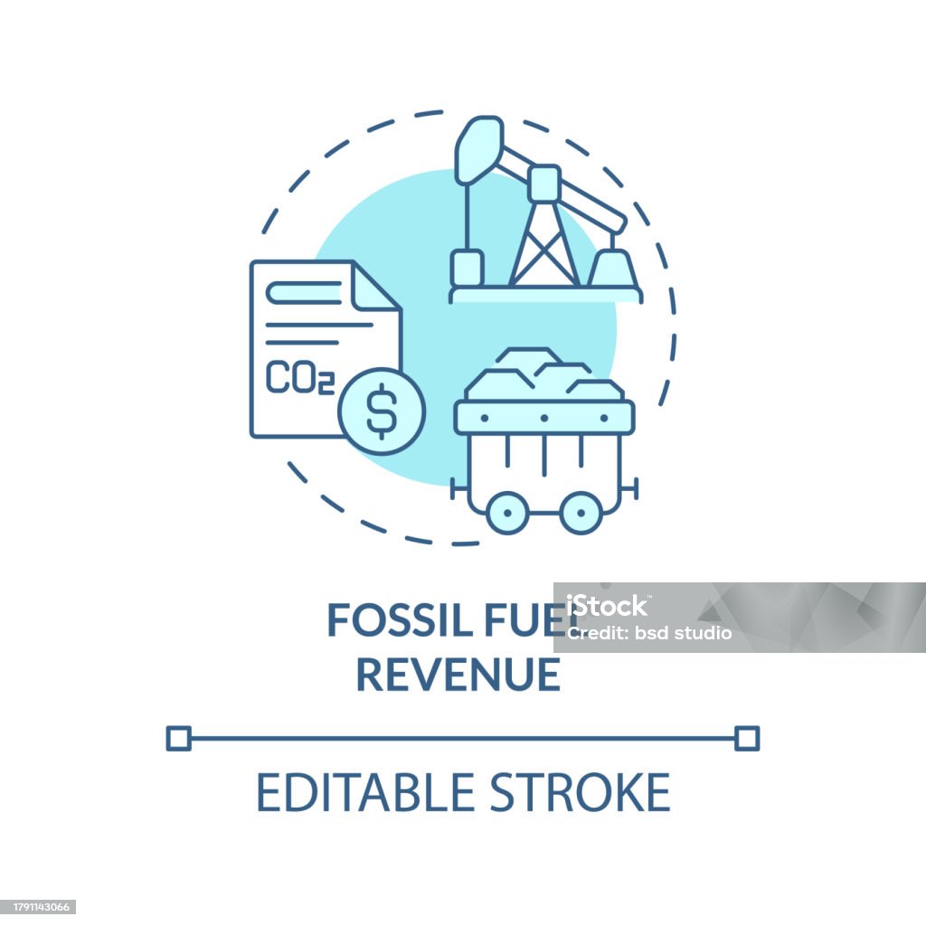 Thin Linear Blue Icon Fossil Fuel Revenue Concept Stock Illustration ... Thin Linear Blue Icon Fossil Fuel Revenue Concept Stock Illustration ...