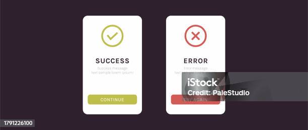 Success And Error Message Ui Screen Stock Illustration - Download Image ... Success And Error Message Ui Screen Stock Illustration - Download Image ...