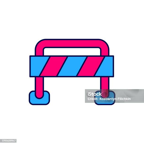 Contour Rempli Icône De Barrière Routière Isolée Sur Fond Blanc Symbole