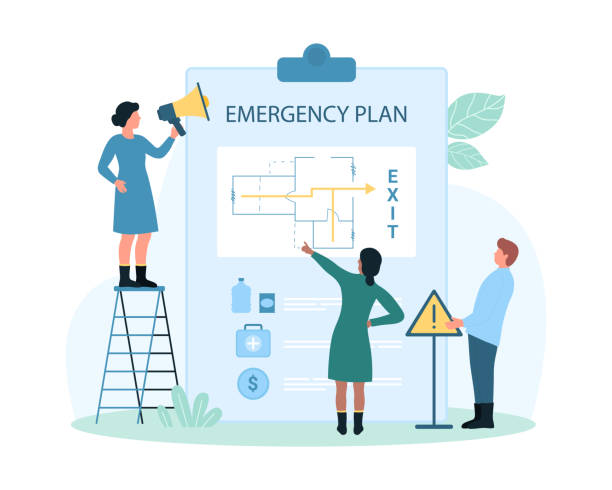 Fire emergency evacuation plan Clipart Vector PNG , SVG, EPS, PSD, AI