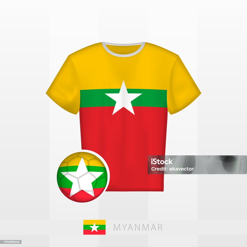 Seragam Sepak Bola Tim Nasional Myanmar Dengan Bola Sepak Dengan ... Seragam Sepak Bola Tim Nasional Myanmar Dengan Bola Sepak Dengan ...