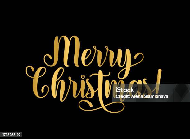 Merry Christmas Quote For Card Hand Drawn Modern Calligraphy Vector