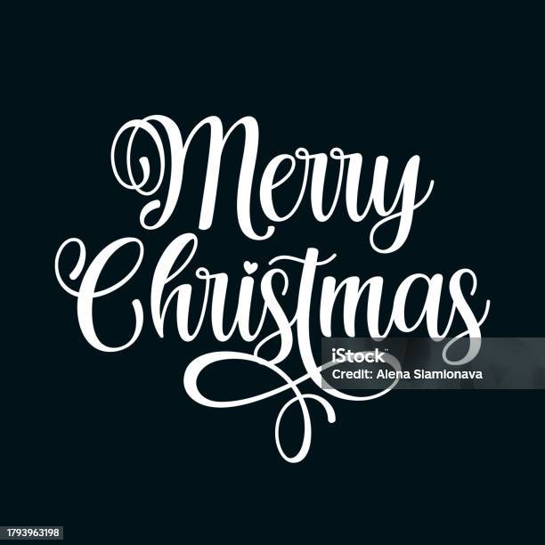 Merry Christmas Quote For Card Hand Drawn Modern Calligraphy Vector