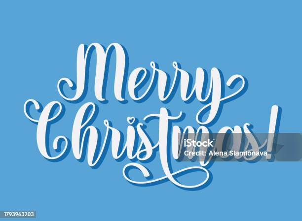 Merry Christmas Quote For Card Hand Drawn Modern Calligraphy Vector