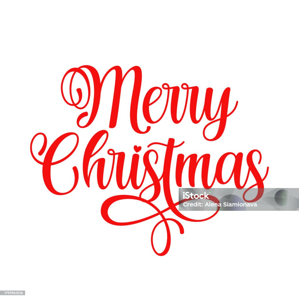 Merry Christmas Quote For Card Hand Drawn Modern Calligraphy Vector
