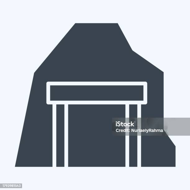Gua Ikon Terkait Dengan Simbol Pertambangan Gaya Mesin Terbang Desain