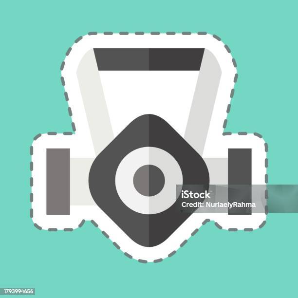Garis Stiker Memotong Masker Terkait Dengan Simbol Pertambangan Desain