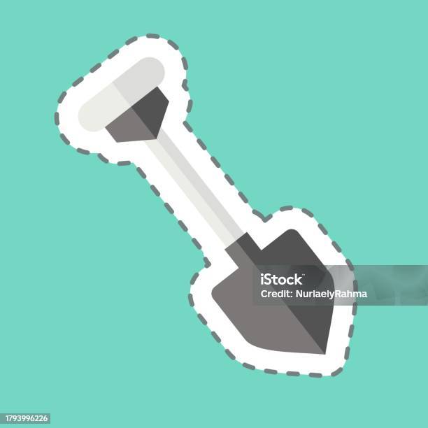 Garis Stiker Memotong Sekop Terkait Dengan Simbol Pertambangan Desain
