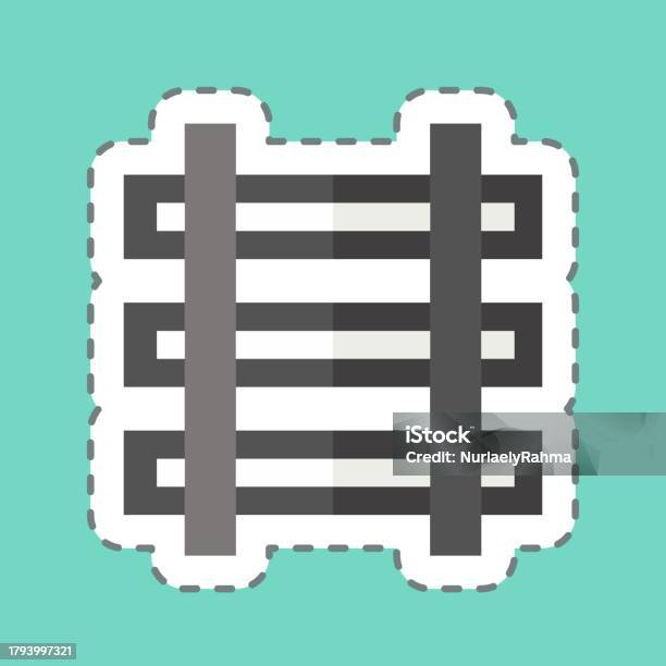 Garis Stiker Memotong Kereta Terkait Dengan Simbol Pertambangan Desain