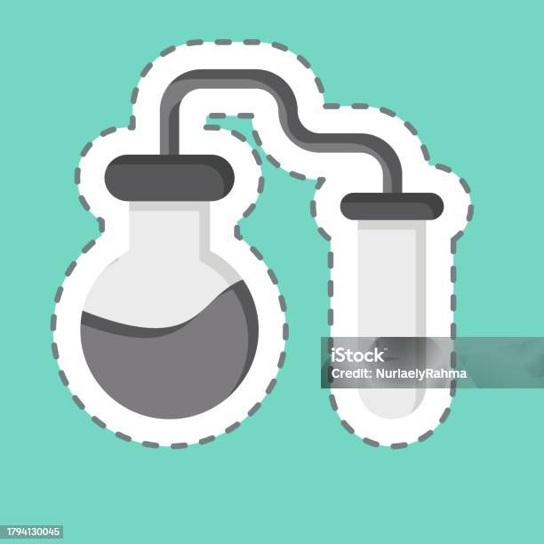Garis Stiker Memotong Eksperimen Kimia Terkait Dengan Simbol Biokimia