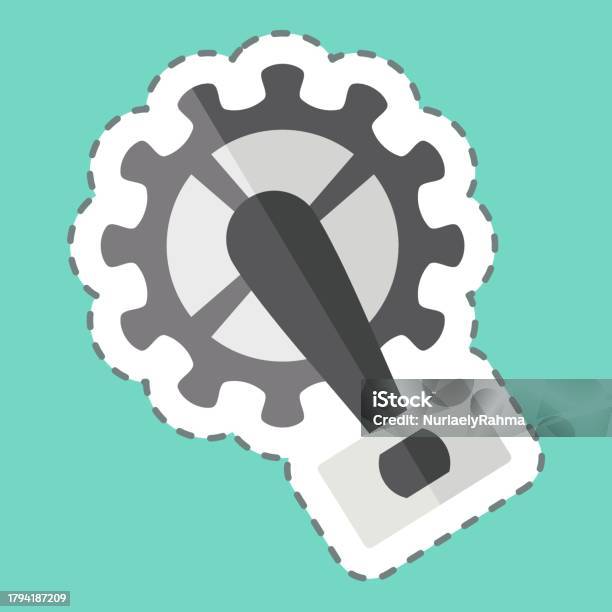 Garis Stiker Memotong Pedal Terkait Dengan Simbol Sepeda Desain
