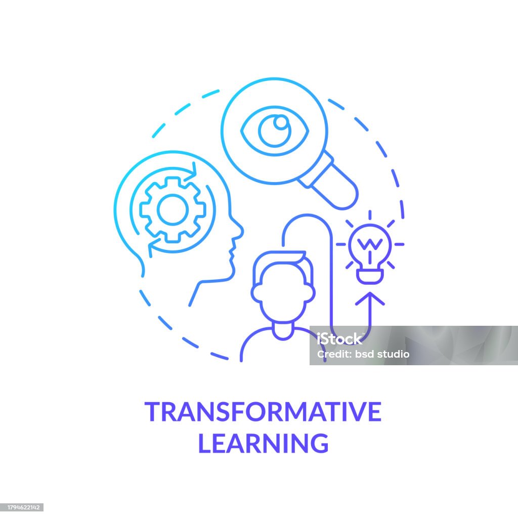 Gradient Line Icon Transformative Learning Concept Stock Illustration