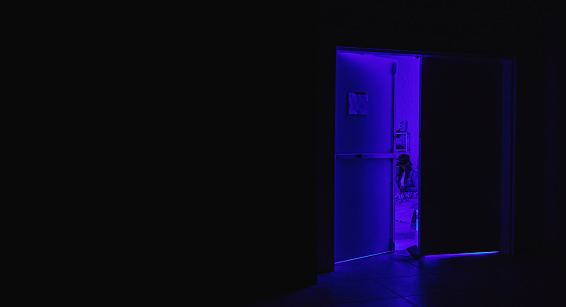 Hacker Hide Or Neon In Night Coding Web 30 Programming Or Phishing Software Mock Up In Off Grid