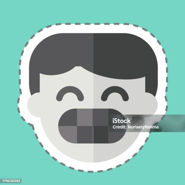 Garis Stiker Memotong Enamel Terkait Dengan Simbol Dokter Gigi Desain