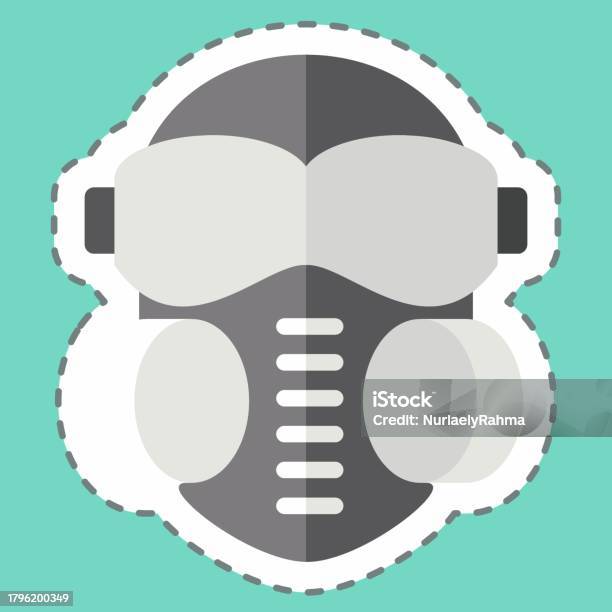 Garis Stiker Memotong Masker Wajah Terkait Dengan Simbol Racun Desain