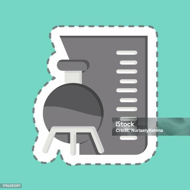 Garis Stiker Memotong Laboratorium Terkait Dengan Simbol Racun Desain