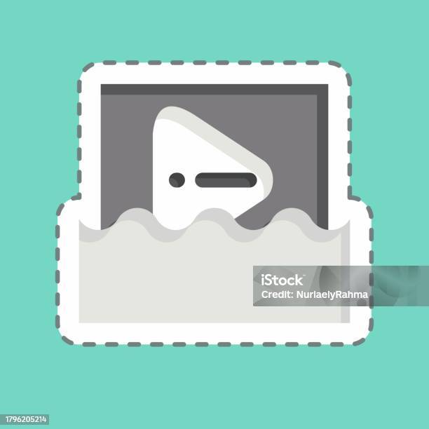 Garis Stiker Memotong Air Terkait Dengan Simbol Racun Desain Sederhana