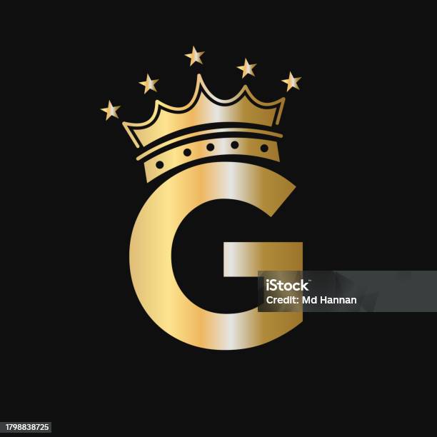 Logo De La Couronne Sur La Lettre G Avec Licône De Létoile Modèle