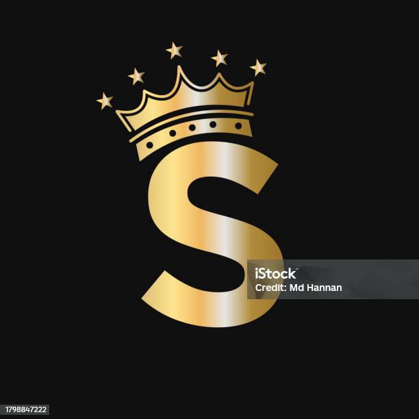 Logo De La Couronne Sur La Lettre S Avec Licône De Létoile Modèle