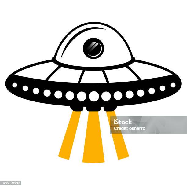 Desain Ilustrasi Vektor Ikon Logo Ufo Terbang Simbol Kapal Ruang