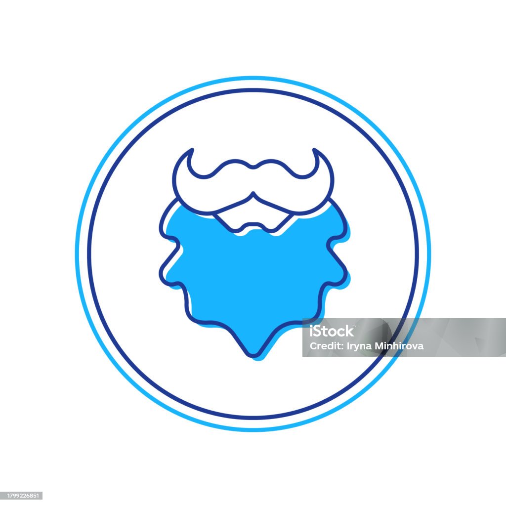 Contour Rempli Moustache Et Icône De Barbe Isolée Sur Fond Blanc