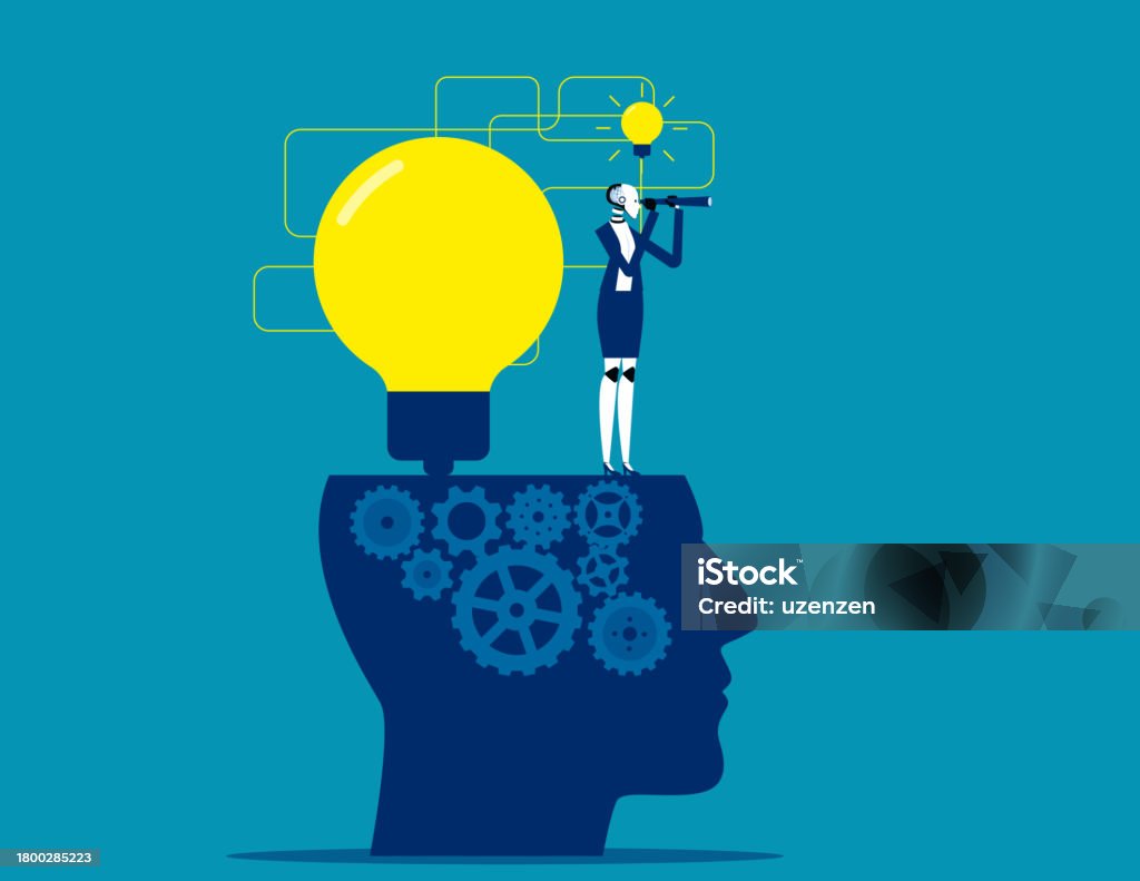 Robot Creative With Big Human Head Business Artificial Intelligence ... Robot Creative With Big Human Head Business Artificial Intelligence ...