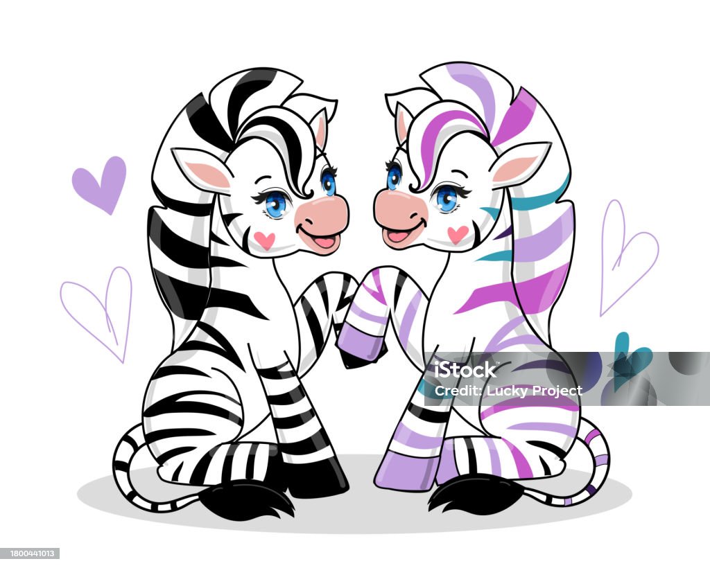 Dua Zebra Kartun Lucu Dengan Latar Belakang Putih Cetak Terisolasi ... Dua Zebra Kartun Lucu Dengan Latar Belakang Putih Cetak Terisolasi ...