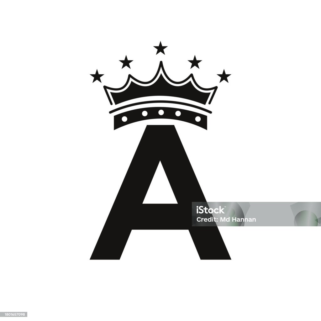 Logo De La Couronne Sur La Lettre A Avec Licône De Létoile Modèle