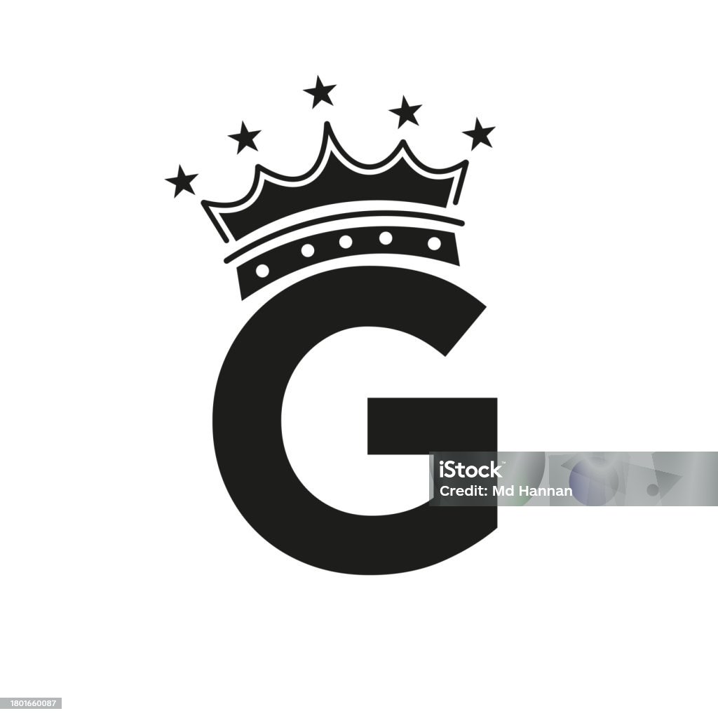 Logo De La Couronne Sur La Lettre G Avec Licône De Létoile Modèle